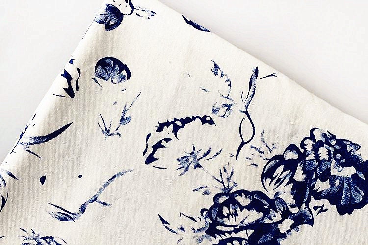 Water Lily Fabric Chinese Ink and Wash Painting Large Lotus - Etsy