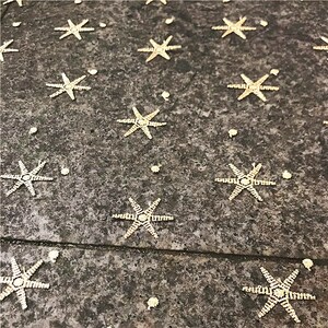 1 Yard Star Lace Fabric Embroidered Stars on White Black Lace for ...