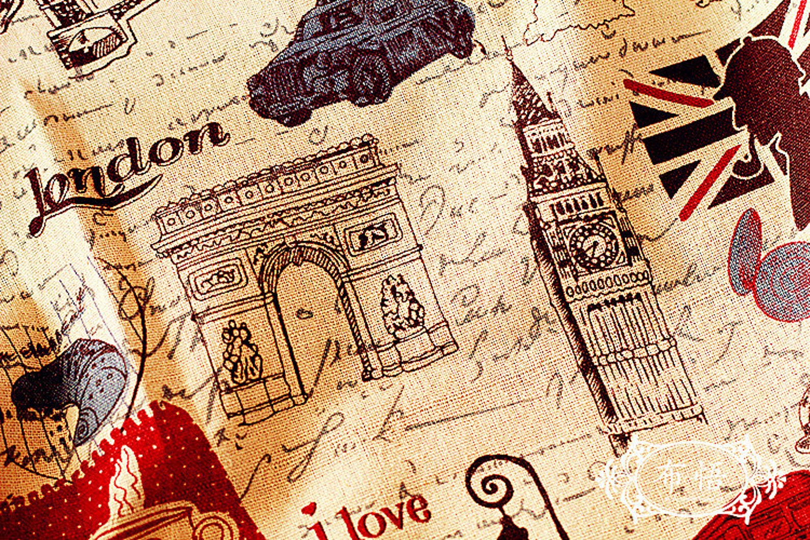 Cotton Linen Fabric Vintage British London Style Home Decor | Etsy