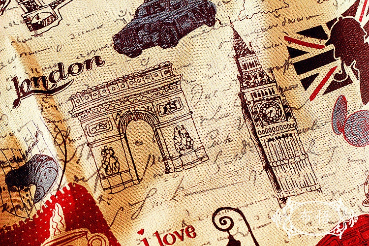 Cotton Linen Fabric Vintage British London Style Home Decor | Etsy