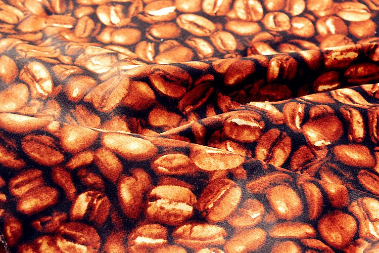 Vintage Coffee Bean Cotton Linen Fabric Shabby Chic Beans | Etsy