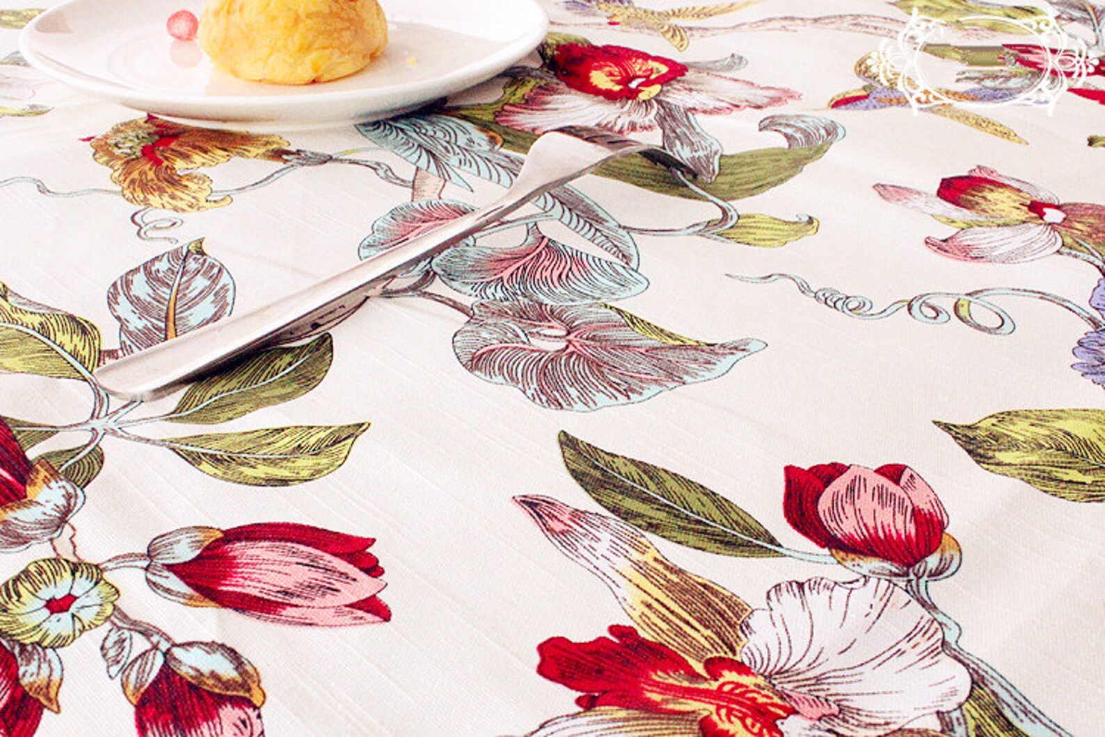 Cotton Linen Fabric Large Flower Fabric Black White Shabby | Etsy