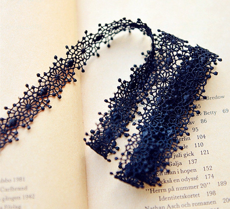 2 Yards Black Lace Trim Hollow Flower Lace Trim 2cm Lace Trim - Etsy