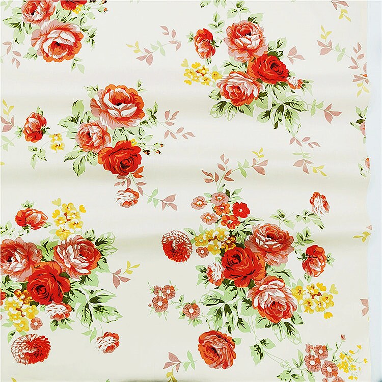 Large Flower Cotton Fabric Rose Florals Cotton Fabric Peony - Etsy