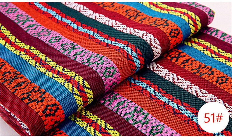 Bohemian Cotton Linen Fabric BOHO Style Striped Fabric for Bag - Etsy