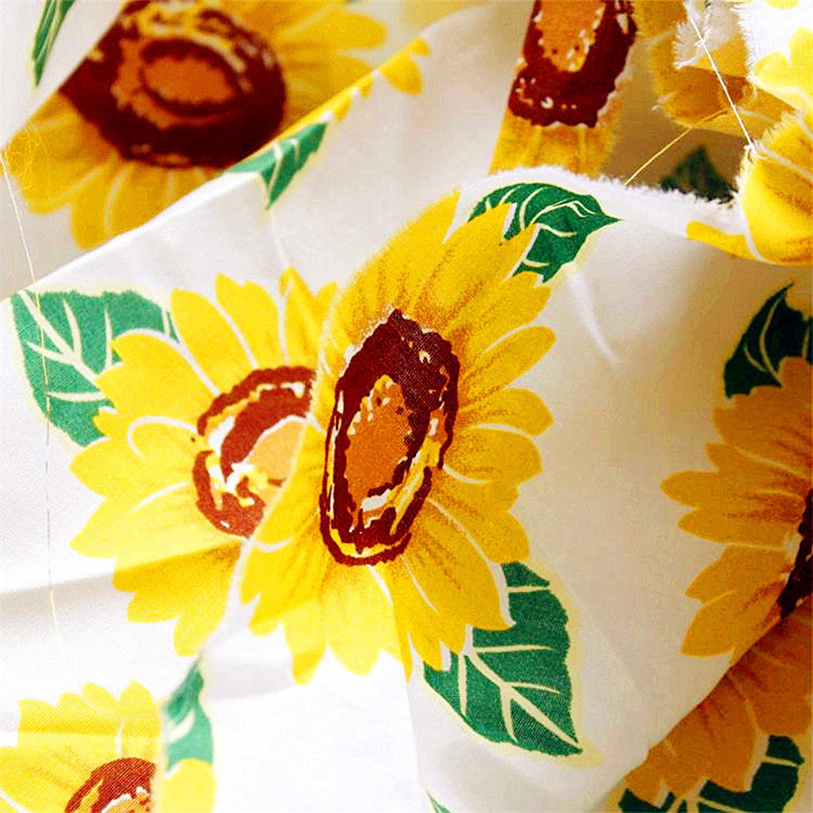 Sunflower Fabric Pure Cotton Fabric Shabby Chic Floral on | Etsy