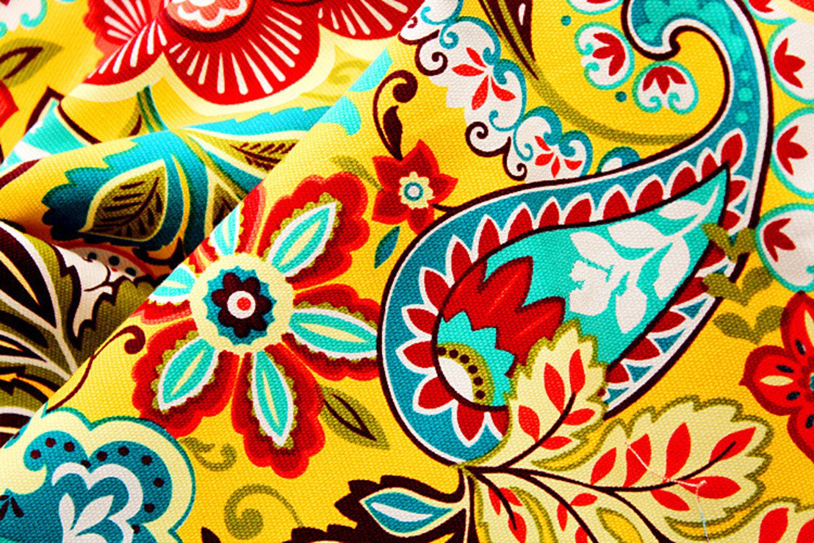 Bohemian BOHO Style Florals Cotton Fabric Colorful Flowers on - Etsy