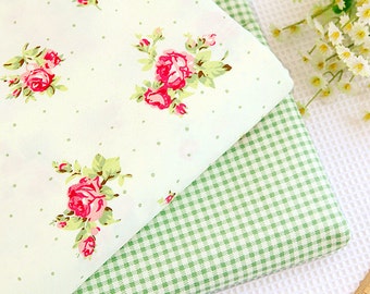 Green Rose Fabric - Etsy