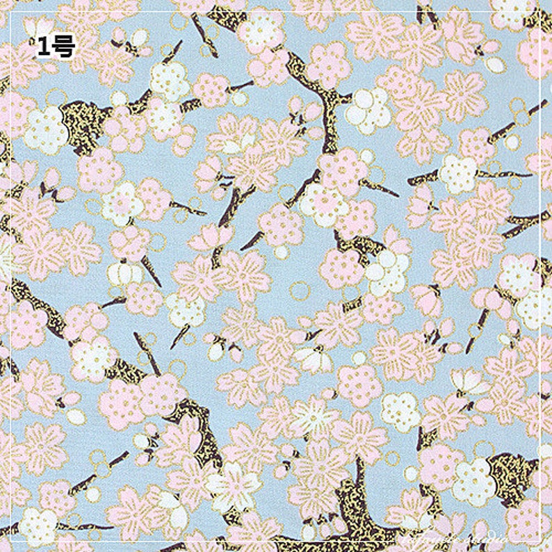 Sakura Flowers Cotton Fabric Japanese Kimono Fabricplum - Etsy