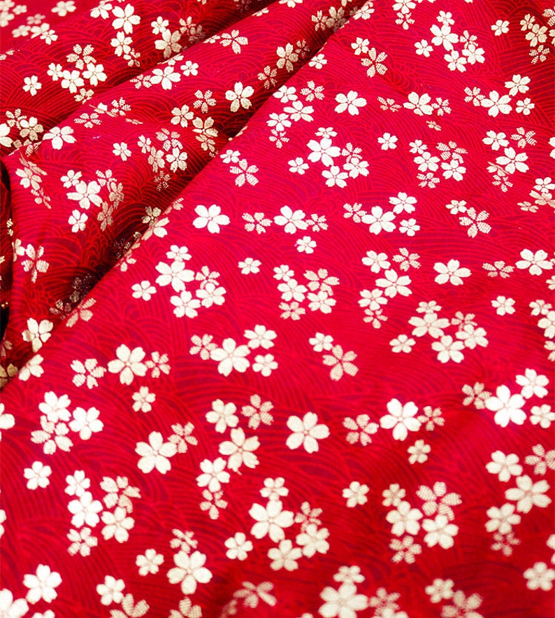 Sakura Floral Cotton Fabric Japanese Kimono Fabric Flower on - Etsy