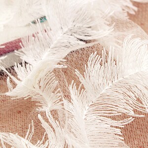 Feather Lace Fabric Black White Feathers Embroidered Lace Wedding ...