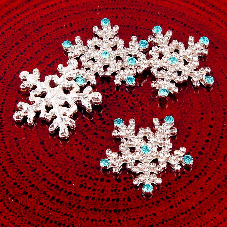 6pcs Colorful Rhinestone Buttons Crystal Brooch Snowflake - Etsy