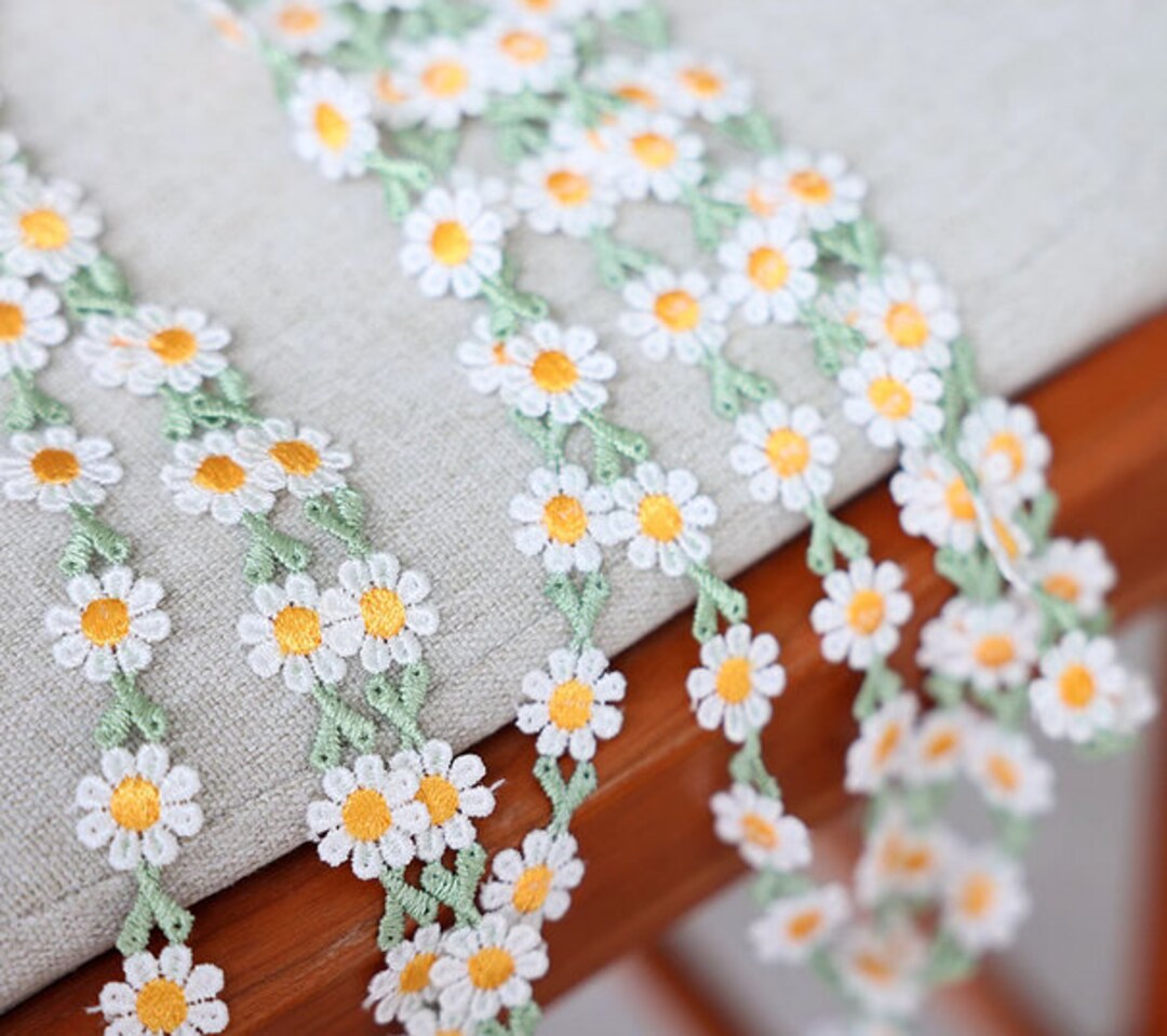 Daisy Flower Lace Trim Cotton Lace Trim 15mm Small Floral Trim Wedding ...