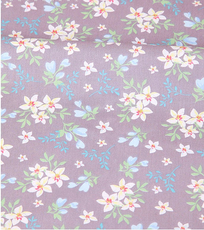 Pure Cotton Fabric White Flower Fabric Shabby Chic Floral on | Etsy