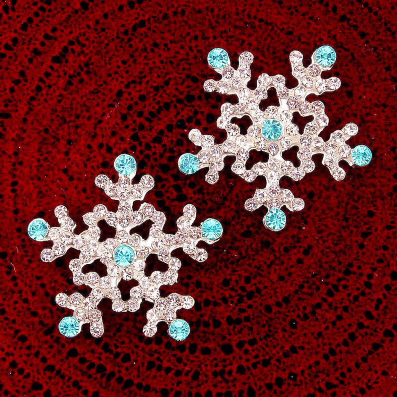 6pcs Colorful Rhinestone Buttons Crystal Brooch Snowflake - Etsy