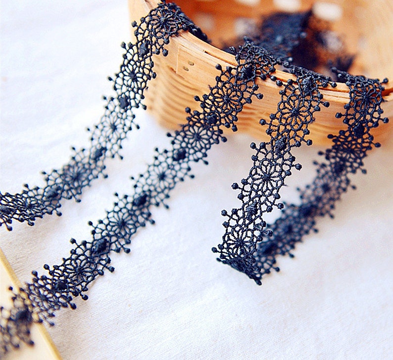 2 Yards Black Lace Trim Hollow Flower Lace Trim 2cm Lace Trim - Etsy