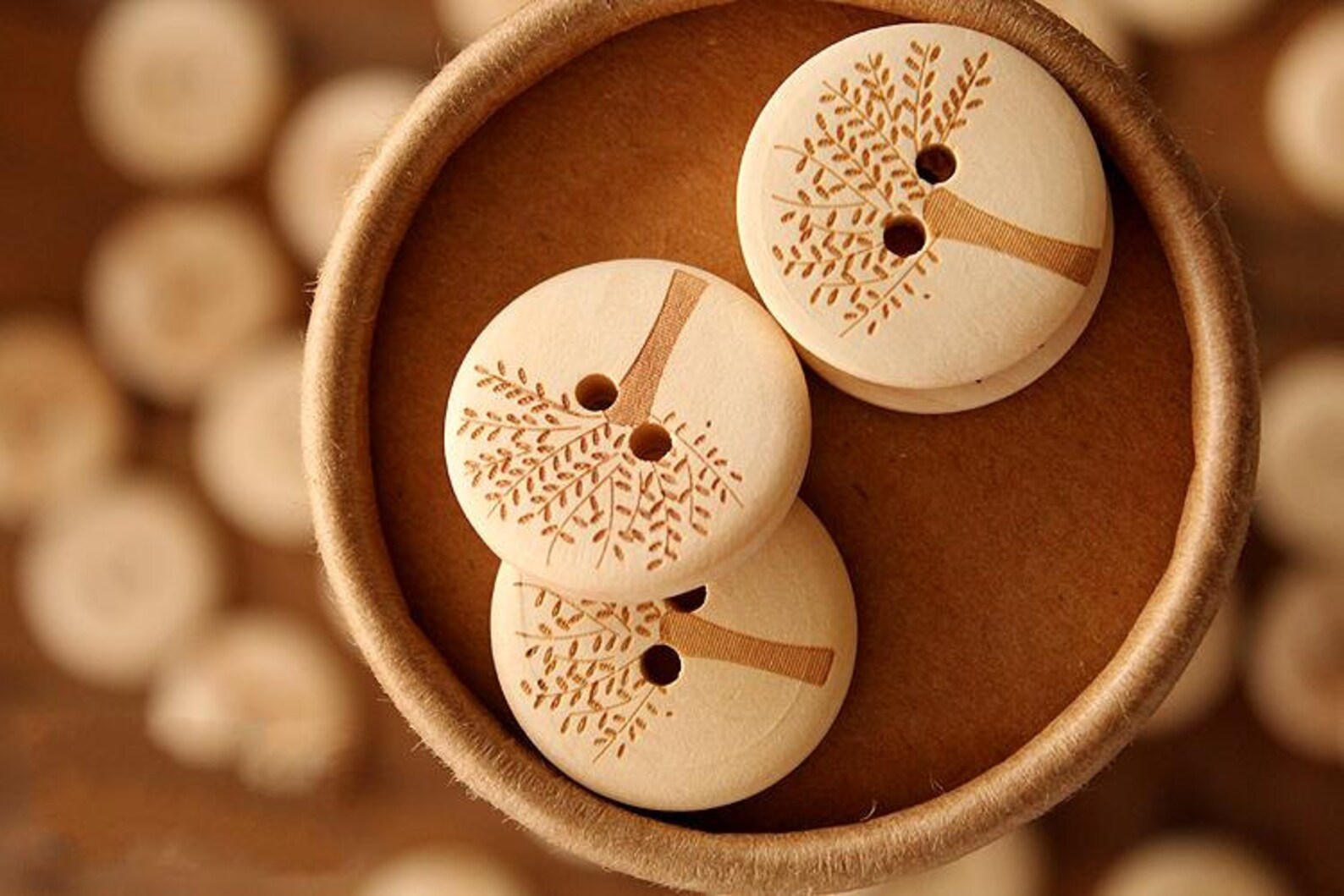30pcs Wholesale Tree Wood Buttons Natural Wooden Buttons 20mm - Etsy