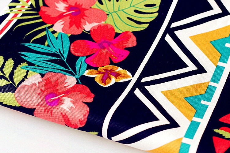 Bohemian Style Florals Cotton Fabric Colorful Flowers Shabby | Etsy