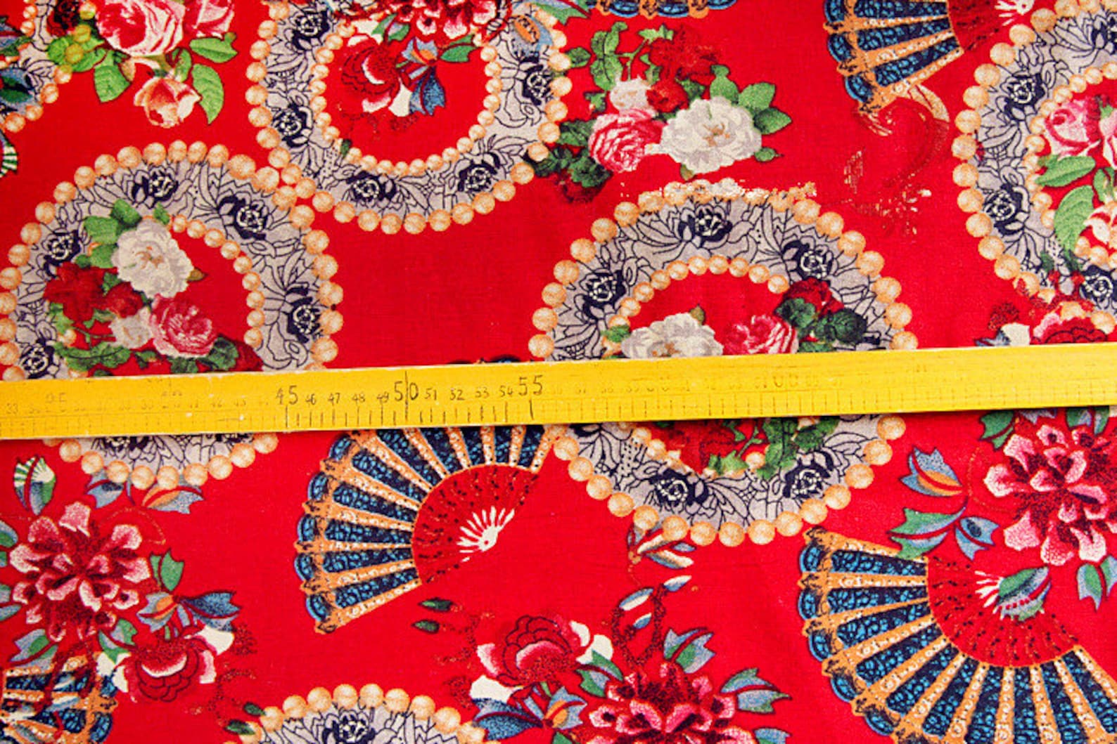 Japanese Kimono Fabric Cotton Linen Fabric Floral and Fan on | Etsy