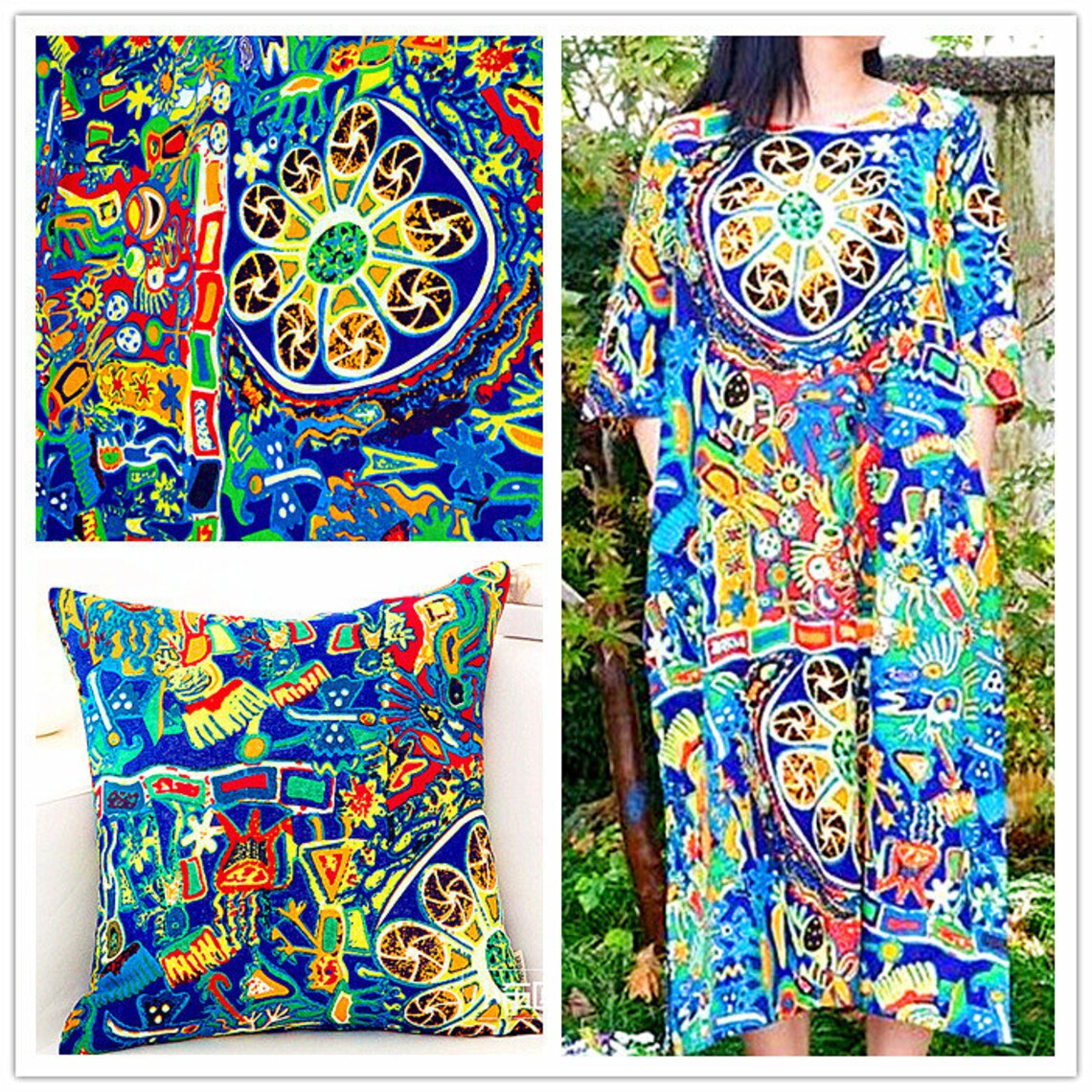 Retro Bohemian Style Linen Cotton Fabric Colorful BOHO Fabric - Etsy