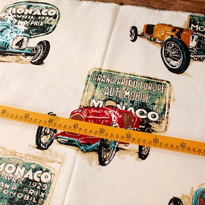 Retro Cars Cotton Fabric Vintage Cars and Trucks Fabric for Home Decor ...
