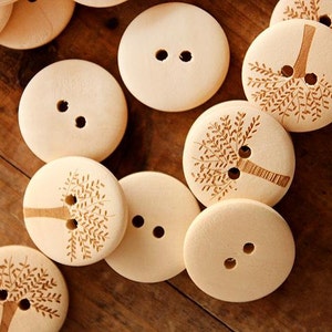 30pcs Wholesale Tree Wood Buttons Natural Wooden Buttons 20mm - Etsy