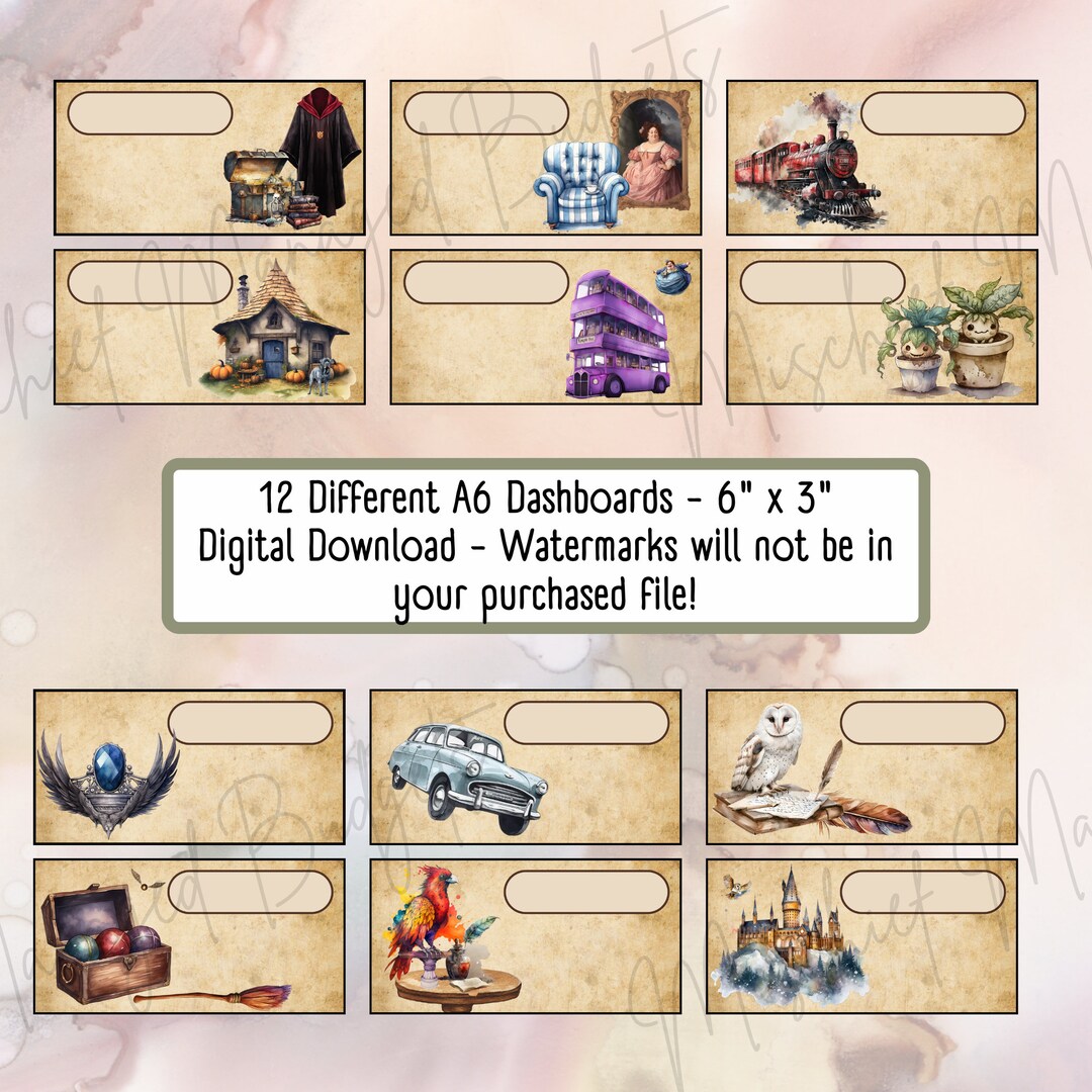 Wizard School Dashboards - A6 Sized Envelope Dashboards - DIGITAL - HP ...