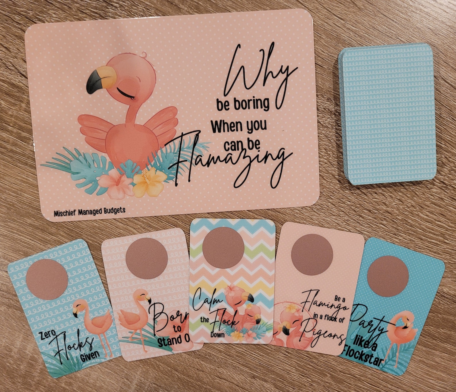 Flamingo Wisdom - Savings Challenge Scratch-off Cards - Save 120 - Etsy