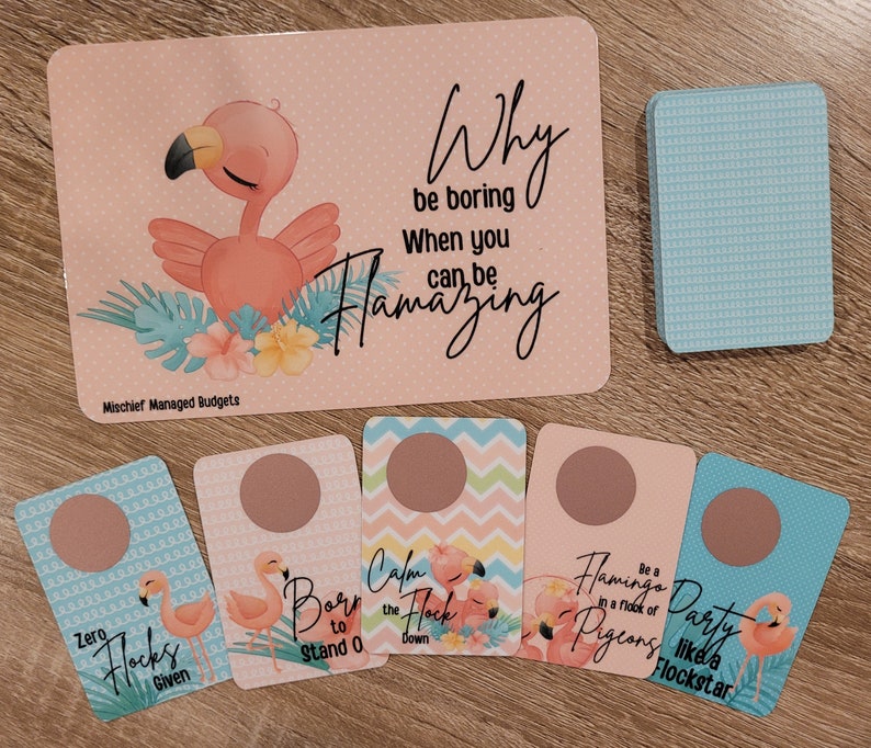 Flamingo Wisdom - Savings Challenge Scratch-off Cards - Save 120 - Etsy