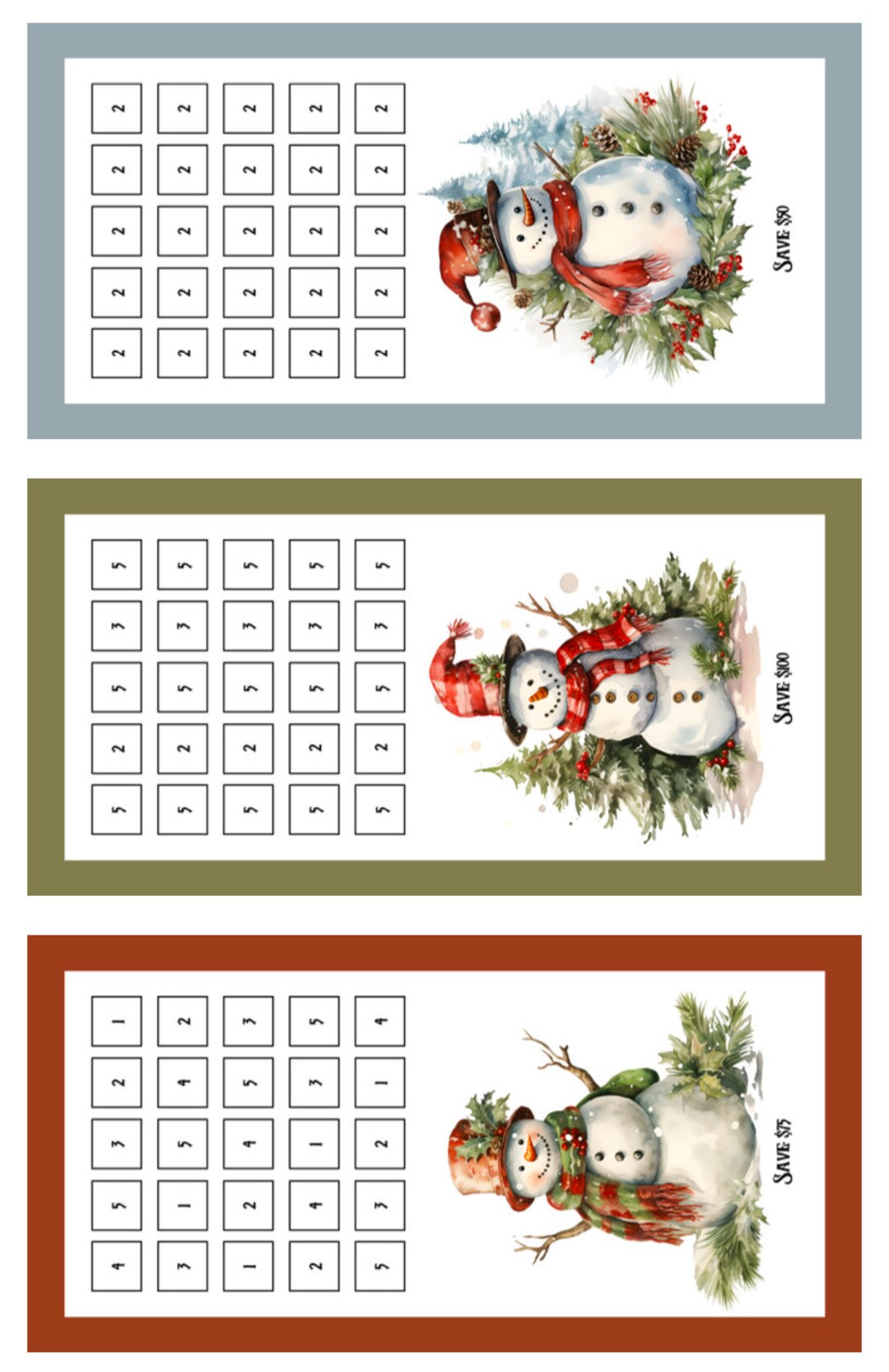 Winter Wonderland - Mini Savings Challenges - Digital - Etsy