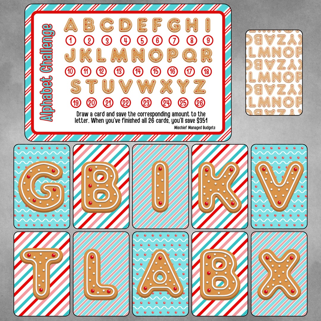 Christmas Cookie Alphabet Savings Challenge - Etsy