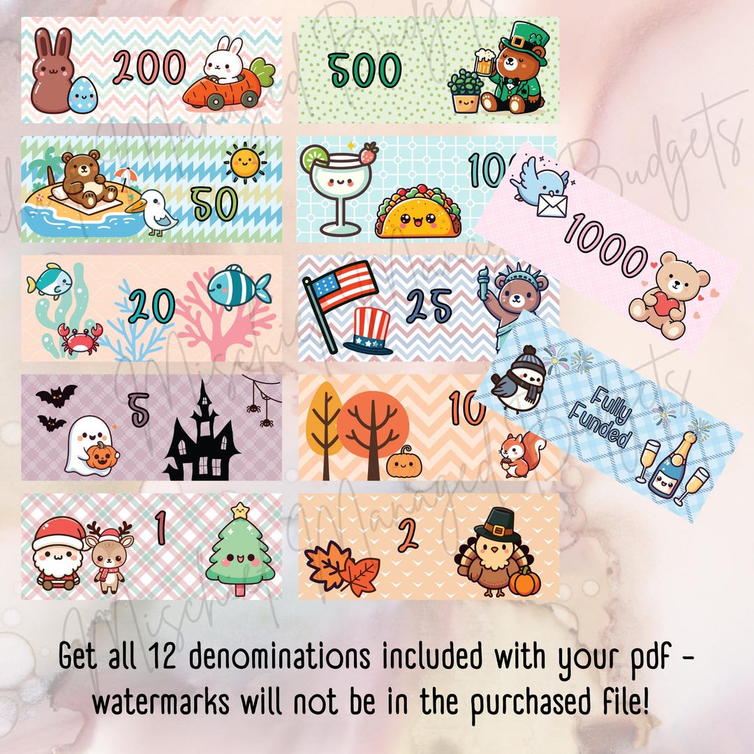 Cutest Yearlong Prop Money - Cash Stuffing - Money Placeholders - 11 ...