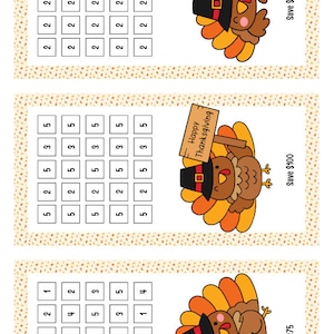 Cute Thanksgiving - Mini Savings Challenges - Digital - Etsy