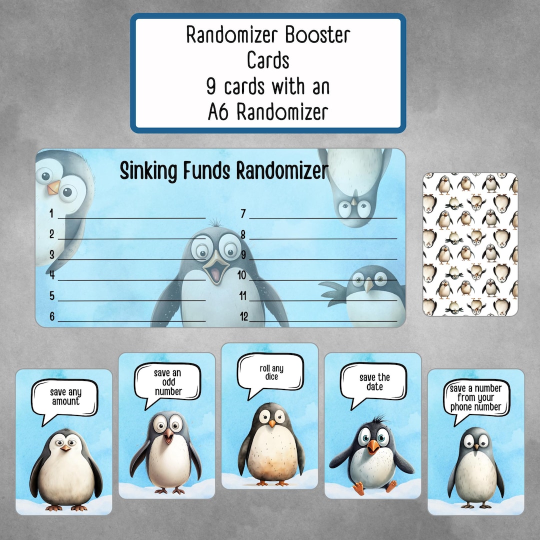 Randomizer Booster Cards - Tracey's Funny Penguins - Etsy