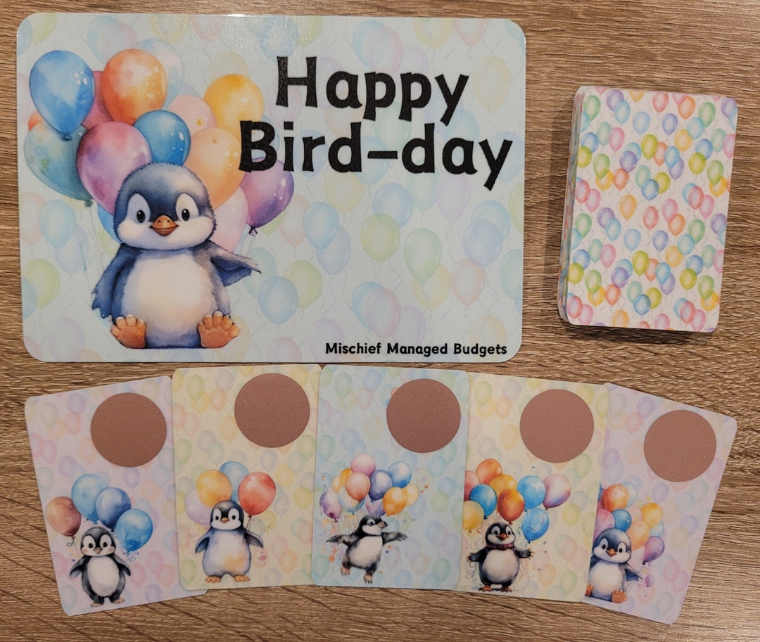 Happy Bird-day Savings Challenge Scratch-off Cards - Save 120 - Etsy