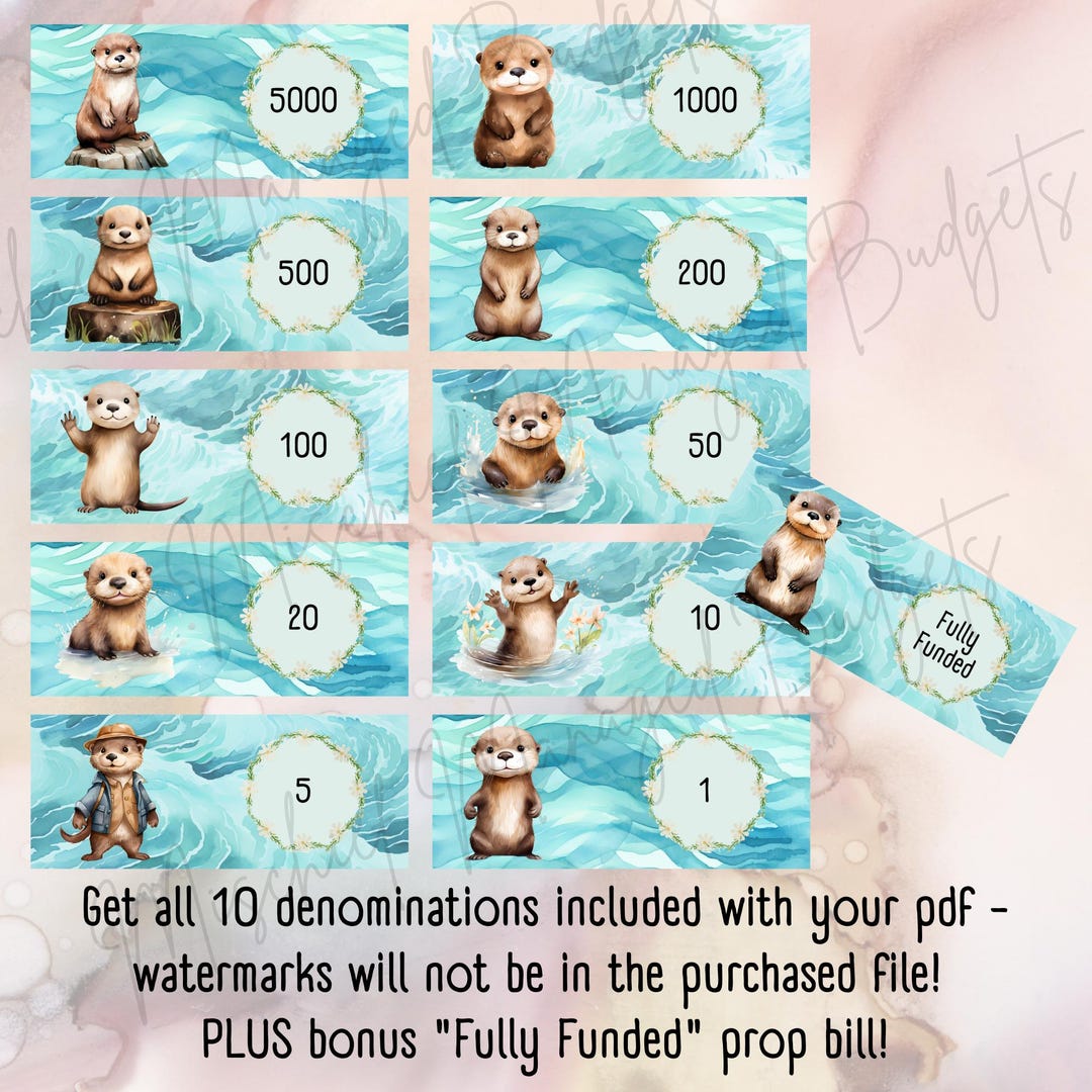 Otters Prop Money - Cash Stuffing - Money Placeholders - 10 ...