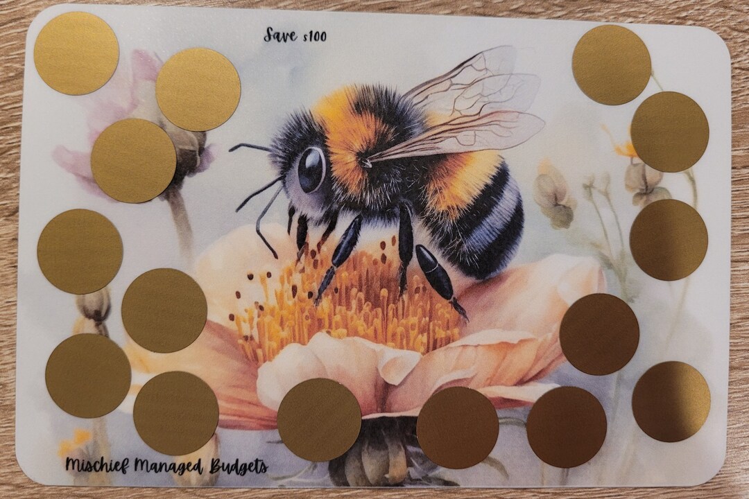 Bee Savings Challenge - Scratch-off - Save 100 - Etsy