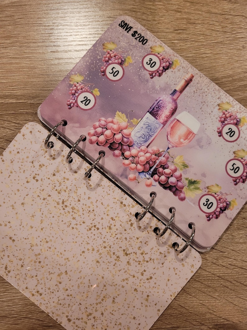 Wine 3k Savings Challenge DASHBOARD Binder - Etsy