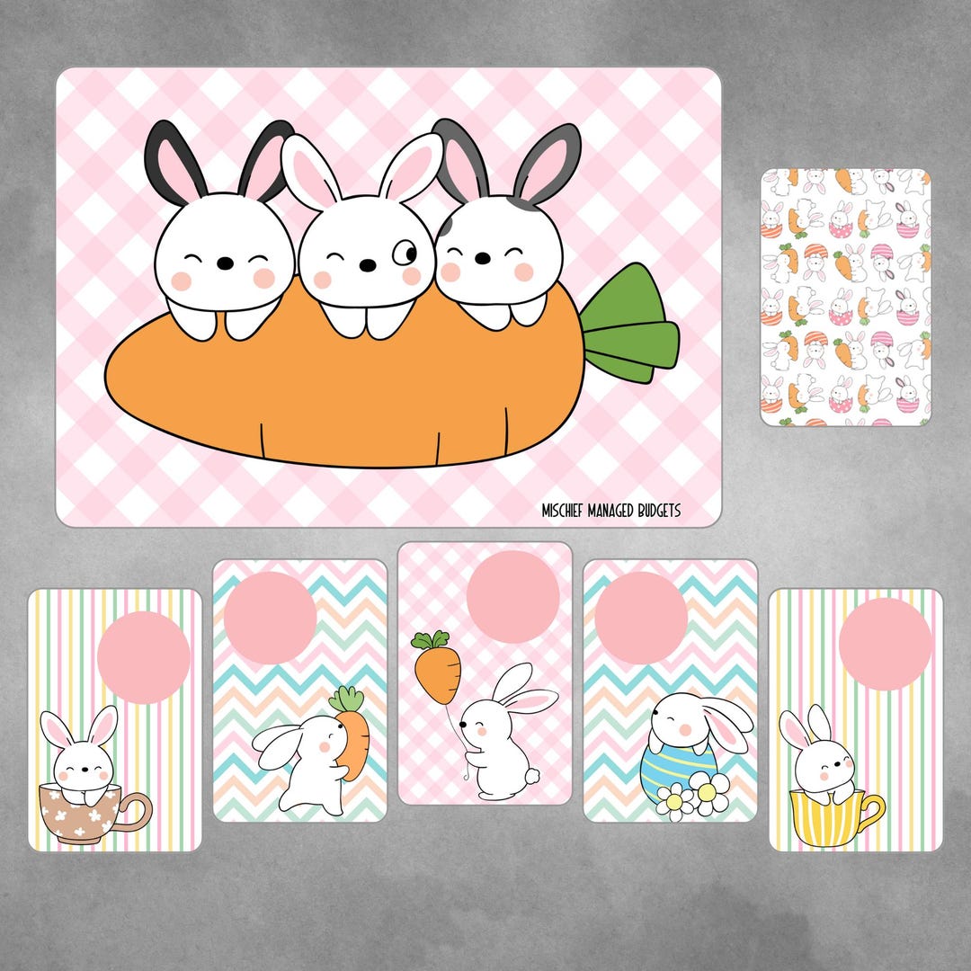 Easter Bunny Savings Challenge Scratch-off Cards - Save 100 - Etsy