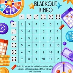 Blackout Bingo - Savings Challenge Game - Etsy