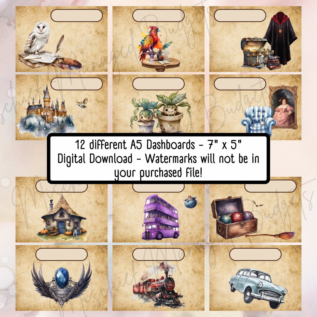 Wizard School Dashboards - A5 Sized Envelope Dashboards - DIGITAL - HP ...