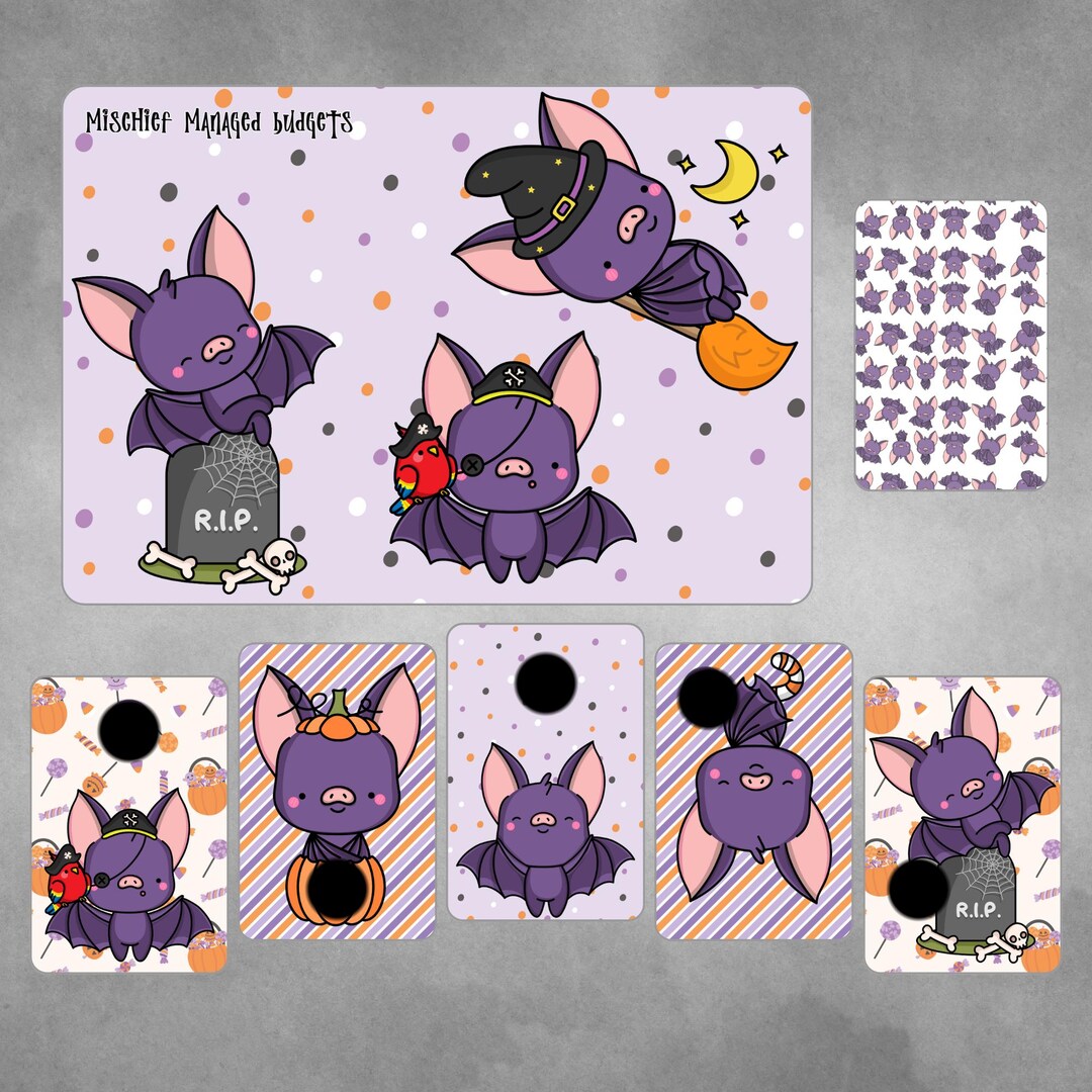 Cute Bats Savings Challenge Scratch-off Cards - Save 120 - Etsy