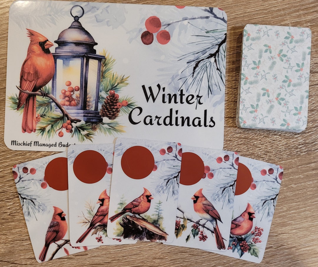 Winter Cardinals Savings Challenge Scratch-off Cards - Etsy