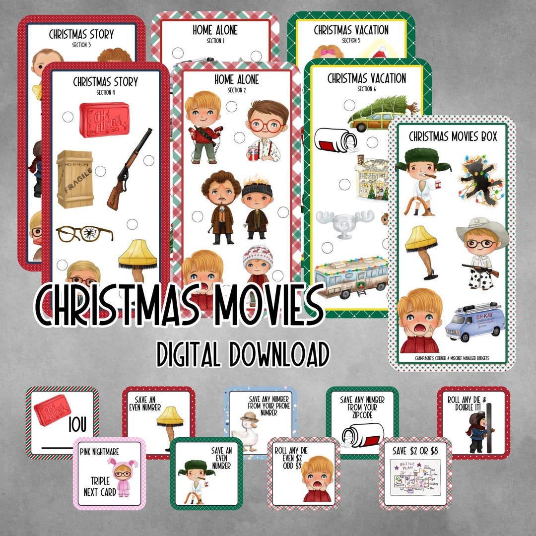 Christmas Movie Box - Savings Challenge - Digital Download - Etsy