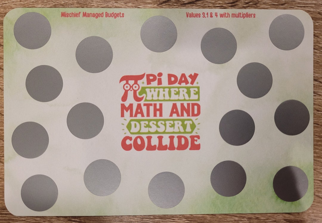 Pi Day & Dessert Savings Challenge Scratch-off Mystery Amounts - Etsy