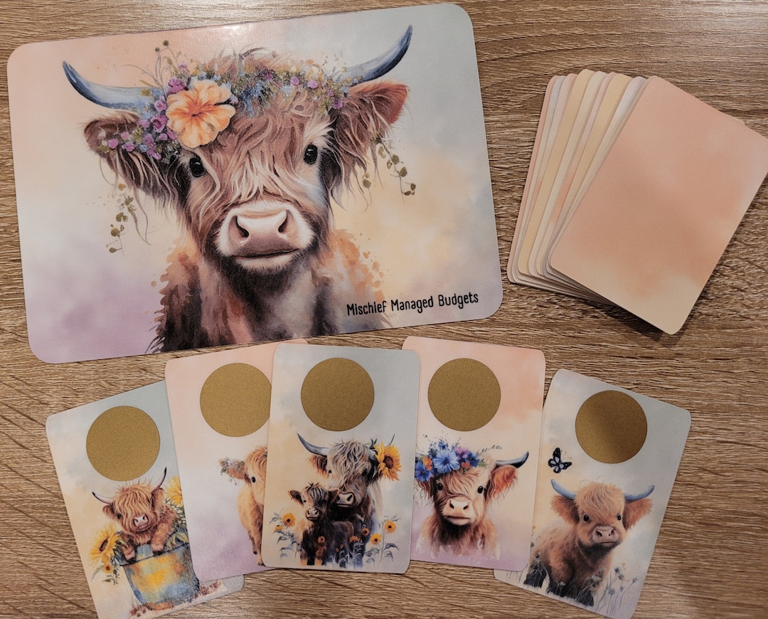 Highland Cow Savings Challenge Scratch-off Cards - Etsy