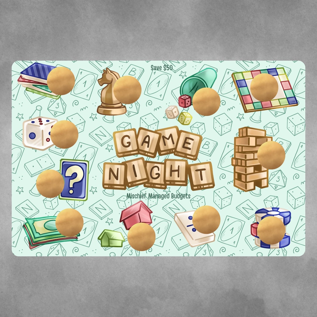 Game Night Savings Challenge - Save 50 - Etsy