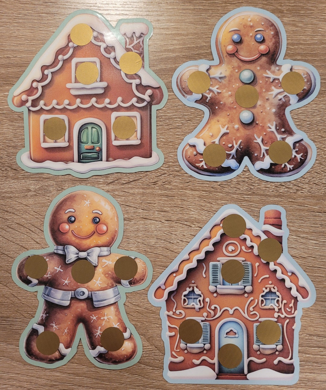 Gingerbread Cutouts Laminated Set of 4 Save 100 - Etsy Australia
