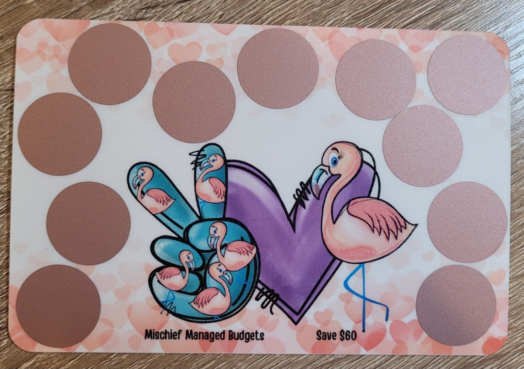 Peace, Love and Flamingos Savings Challenge - Save 60 - Etsy