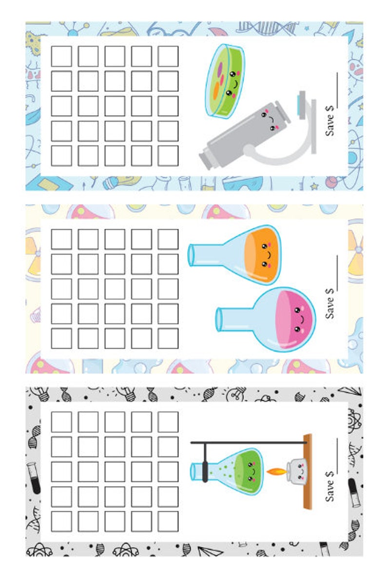 Cute Science - Mini Savings Challenges - Digital - Etsy